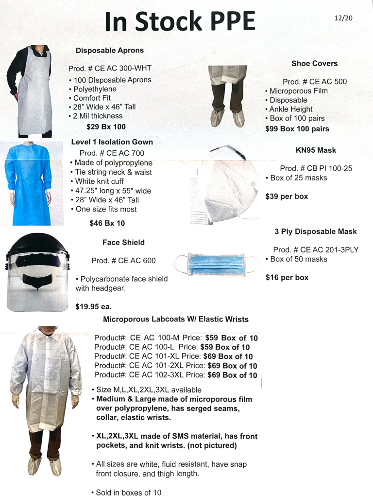 In Stock PPE – Ward's Transport And Supplies